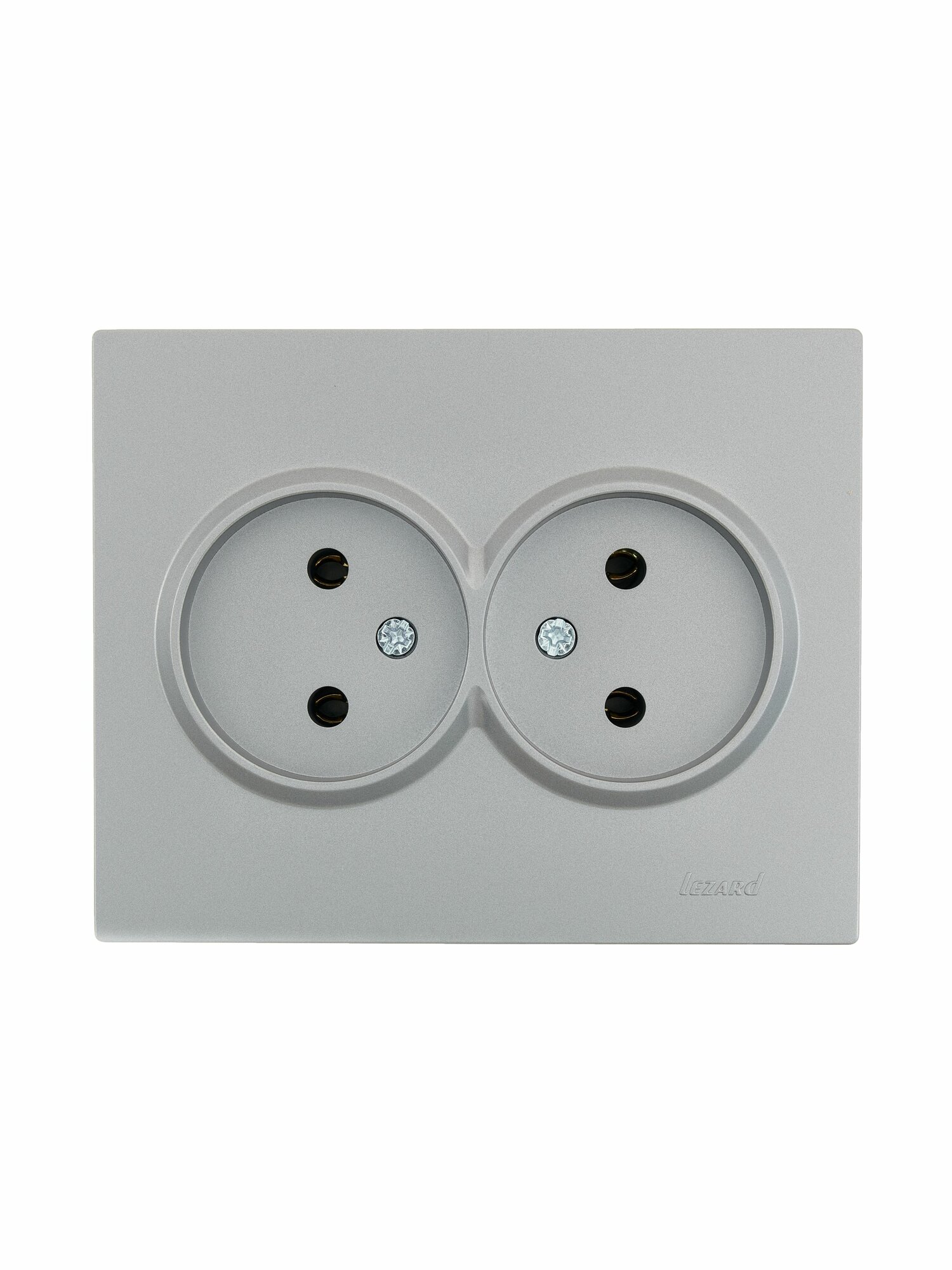 Розетка двойная без заземления ПБТ VESNA платина