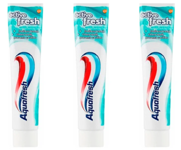 Зубная паста Aquafresh Заряд Свежести, 125 мл, 3 шт