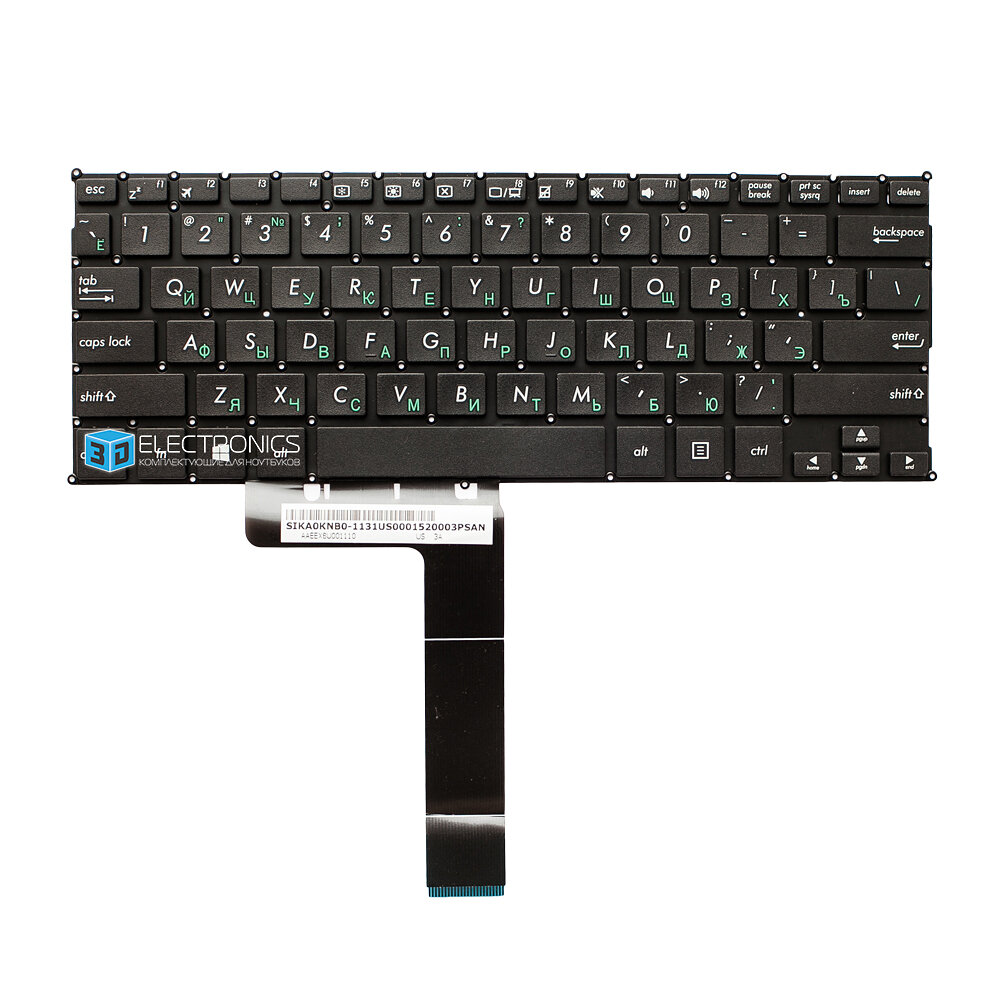 Клавиатура для ноутбука ASUS VIVOBOOK F200 / ASUS VIVOBOOK F200MA / ASUS X 200 / ASUS X 200CA / ASUS X 200MA / Asus X200LA / 0KNB0-1124RU00 / 9Z. N8KSQ.90R / AEE8700020 / AEEX8700020 / AEEX8U01010 / AEEX8U01110 / NSK-URB01 - черная