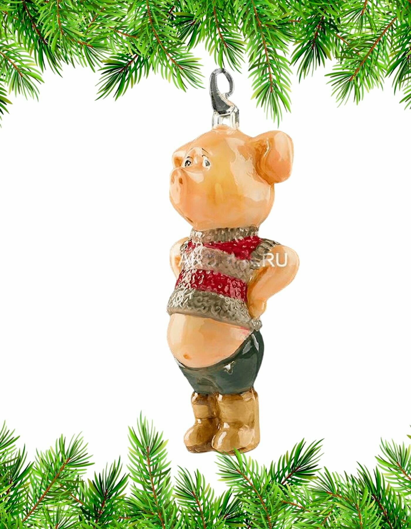 Игрушка на елку Поросенок в шортиках Komozja Family
