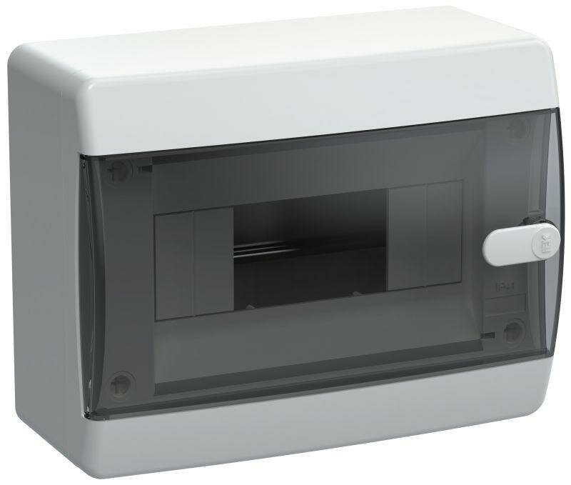 Корпус ЩРН-П-8 UNION Compact IP41 черн. прозр. дверь пластик. IEK UIC-KP12-N-08-41-K01