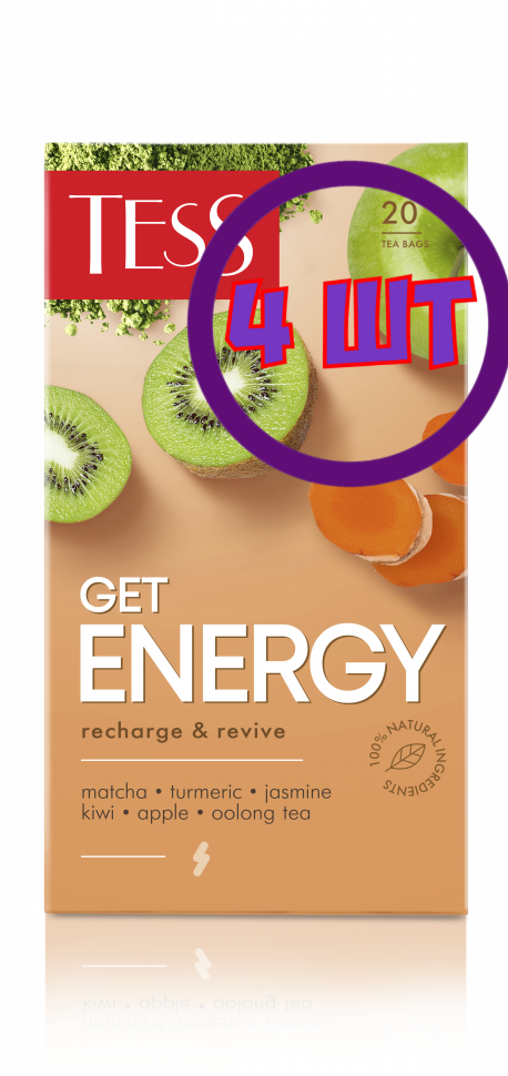 Tess Energy Чайный напиток в пакетиках 20 шт (комплект 4 шт.) 6016707