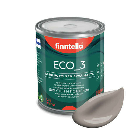 Краска интерьерная глубокоматовая ECO_3 wash and clean FINNTELLA моющаяся, цвет KAAKAO, 0,9л