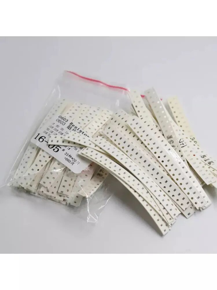 Набор резисторов 0603 SMD разных номиналов . 660 шт.