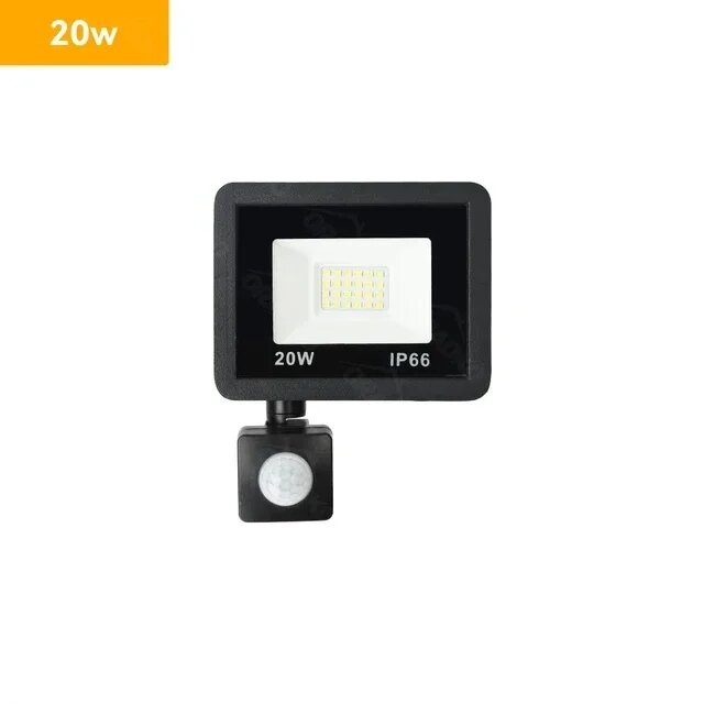 LED прожектор с датчиком движения, белый свет, 20W