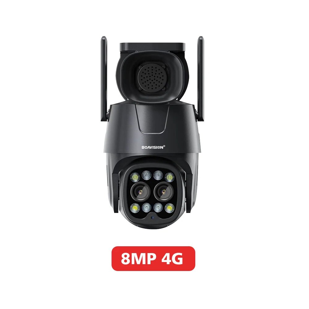 BOAVISION 8Мп наружная Wi-Fi/4G камера видеонаблюдения с ИИ-отслеживанием 8MP 4G Cam