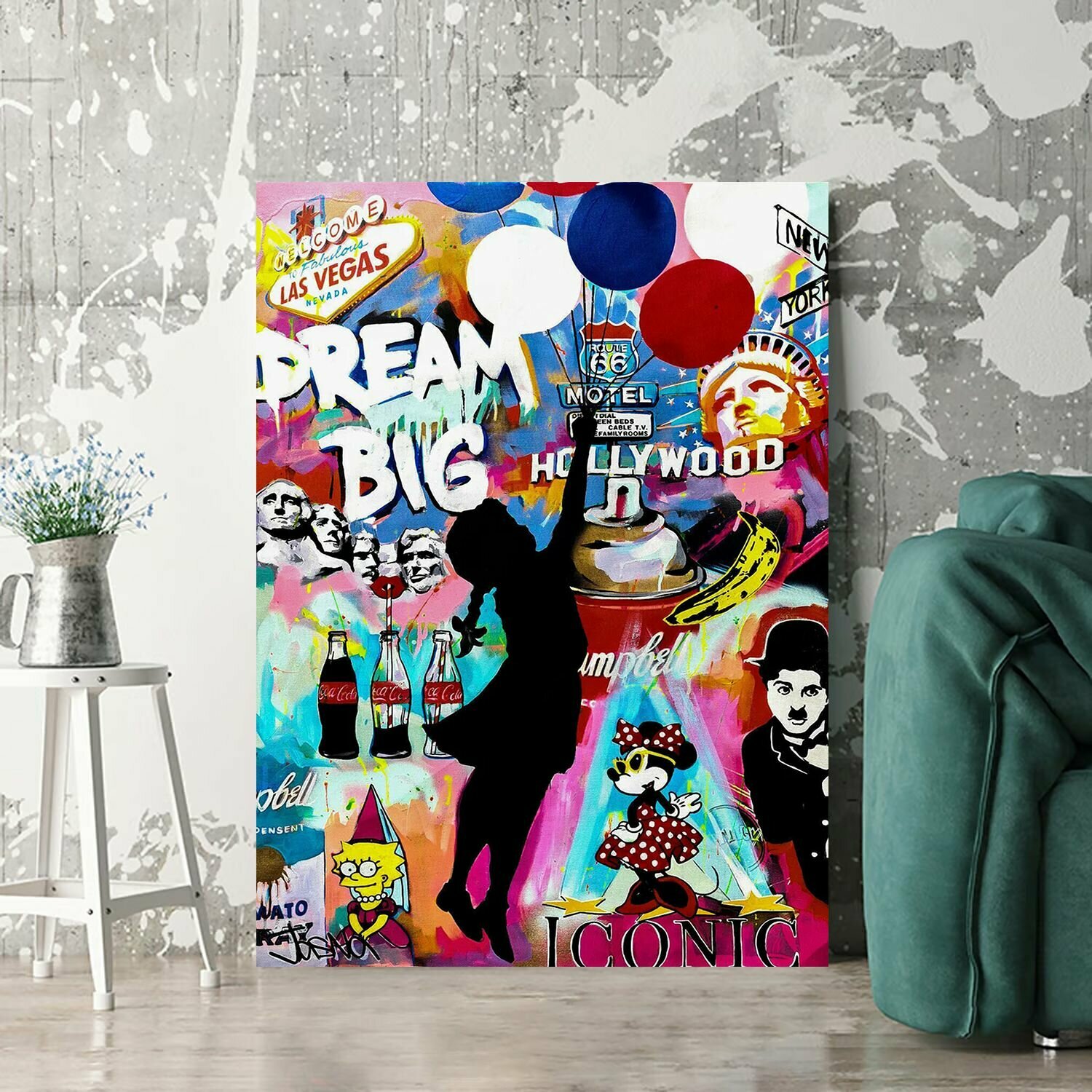 Картина на стену граффити, уличное искусство, 40х60 см.