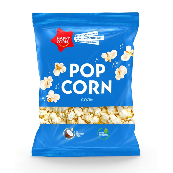 Воздушная кукуруза HAPPY CORN с Солью /пакет/ 70г