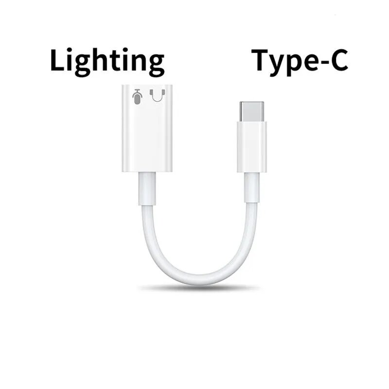 Переходник для наушников iPhone 15. Для проводных наушников. Адаптер USB C на Audio Adapter Lightning. Переходник для Type C - Lightning без Bluetooth для айфон.