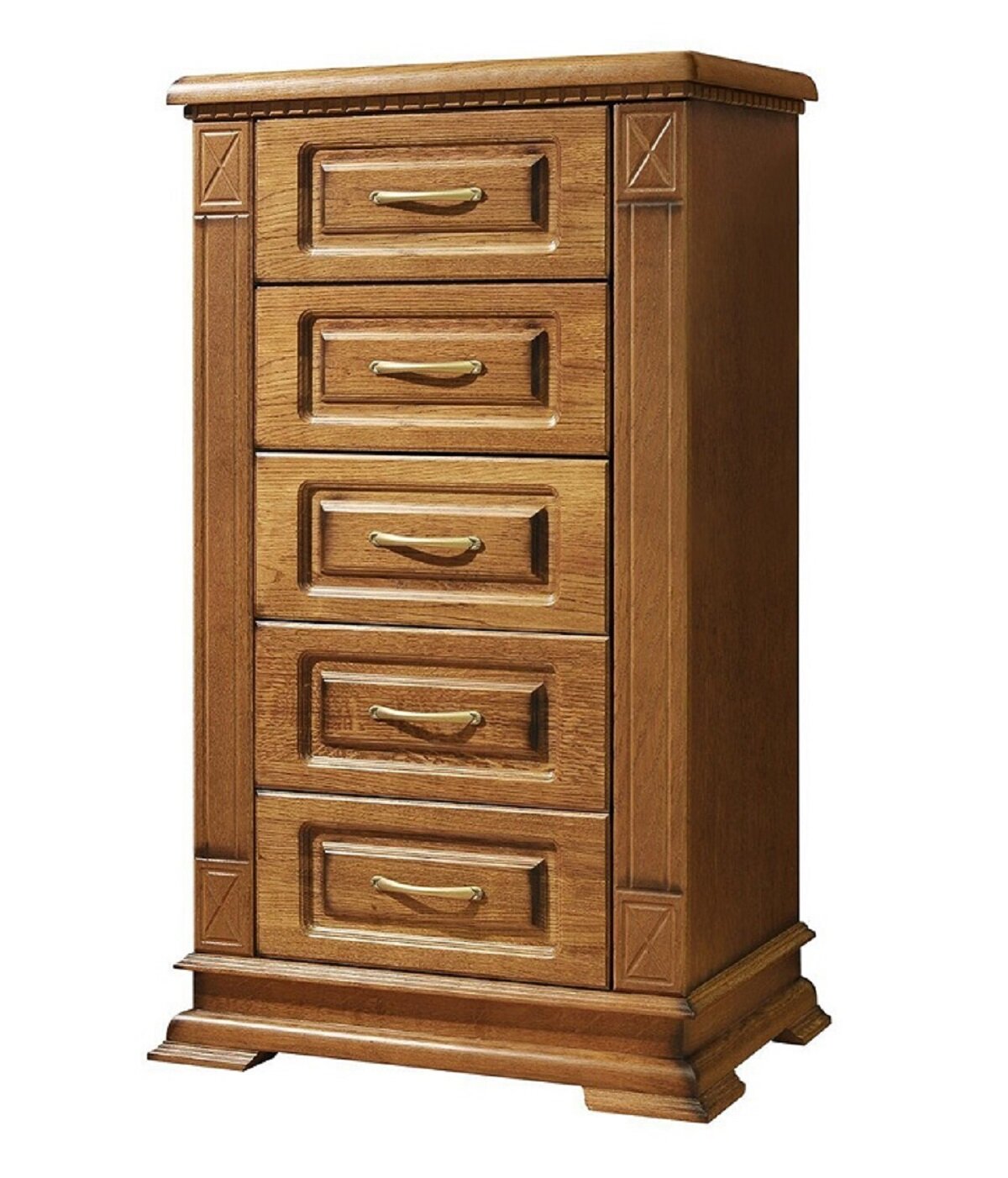 Комод Верди PREMIUM 017, массив сосны, 5 ящиков, 60×45×120см,