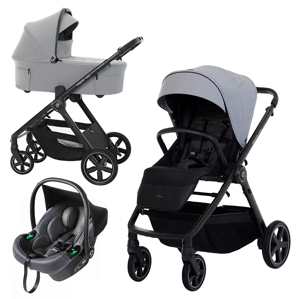 Детская коляска 3в1 Espiro Only, цвет Monument Gray / 2025 (Серый)