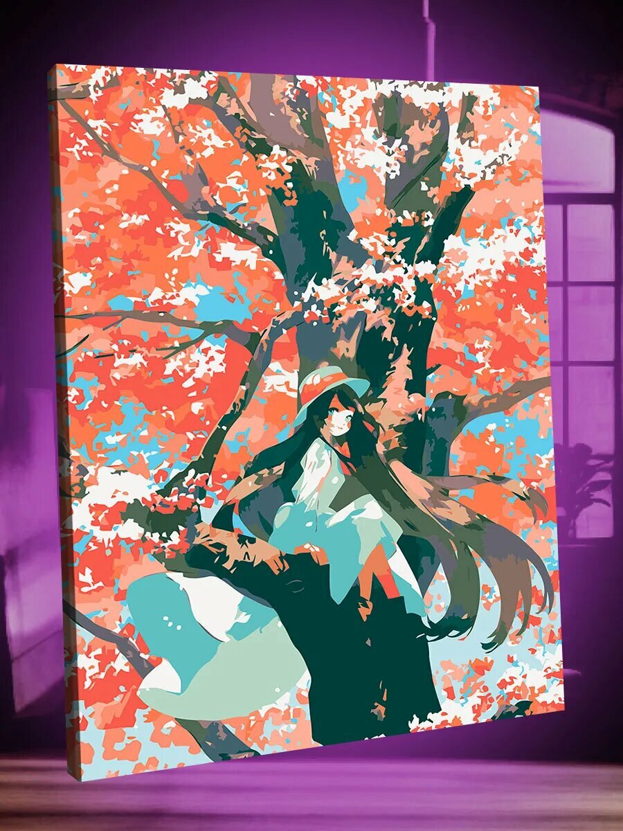 Картина по номерам Аниме цвет сакуры