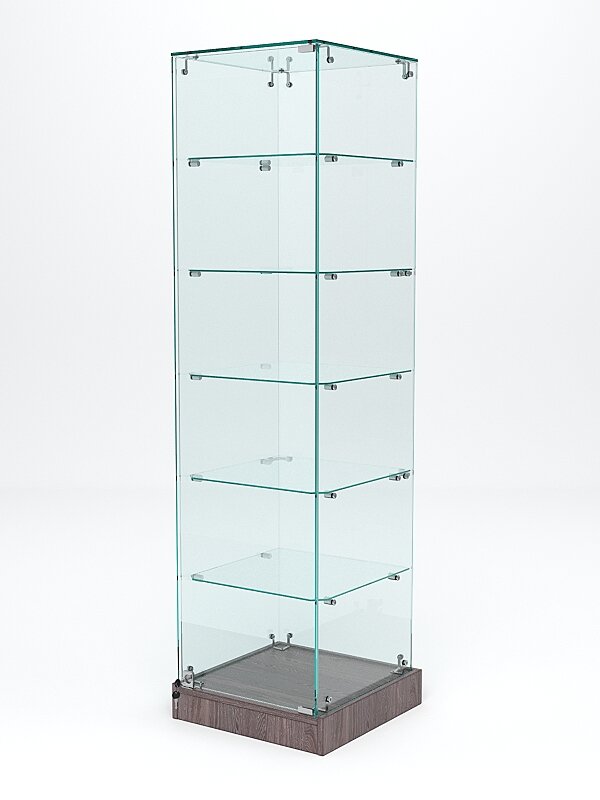 Витрина стеклянная "истра ХИТ продаж" №501 (с дверкой, задняя стенка - стекло), Ясень Анкор