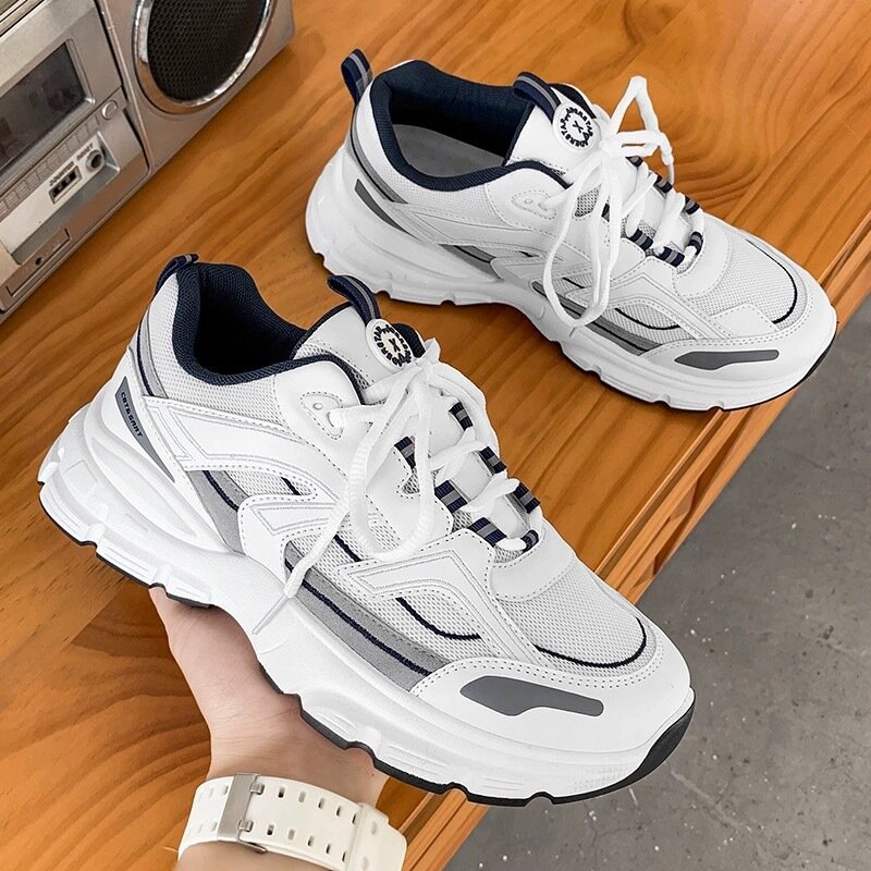 Летняя мужская обувь 2025 года, новая дышащая сетчатая студенческая спортивная обувь для отдыха и бега, дезодорант для подростков и пап, модная обувь