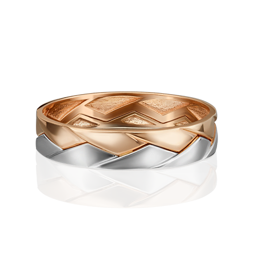 Кольцо, комбинированное золото, 585 проба