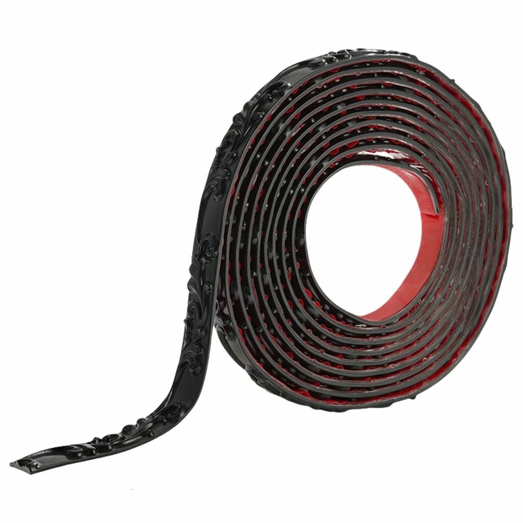 Гибкий молдинг для стен, 5 м, самоклеящийся, Черный