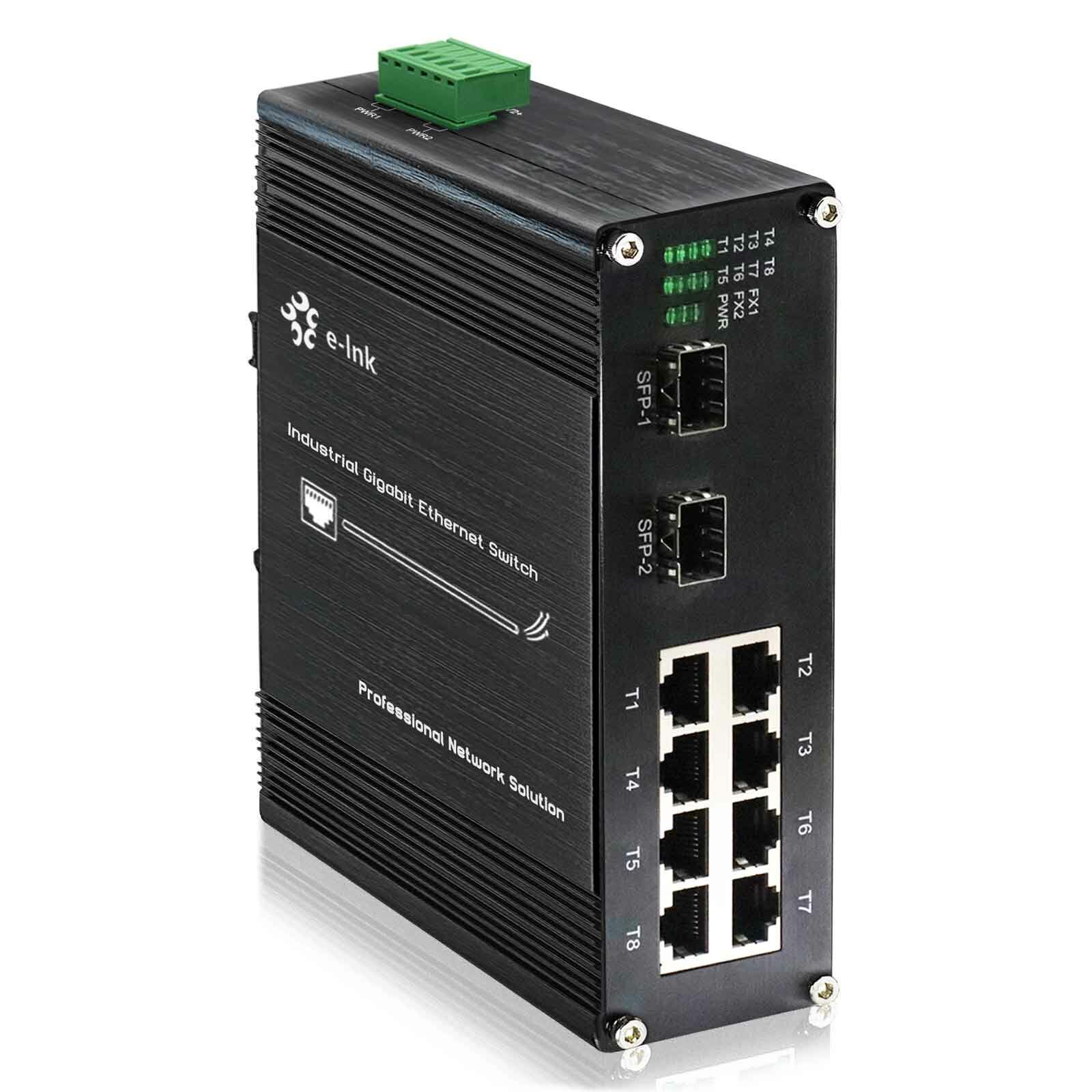 8-портовый гигабитный оптоволоконный коммутатор PoE+ SFP (8×RJ45 + 2×SFP) — LNK-IMC208GP