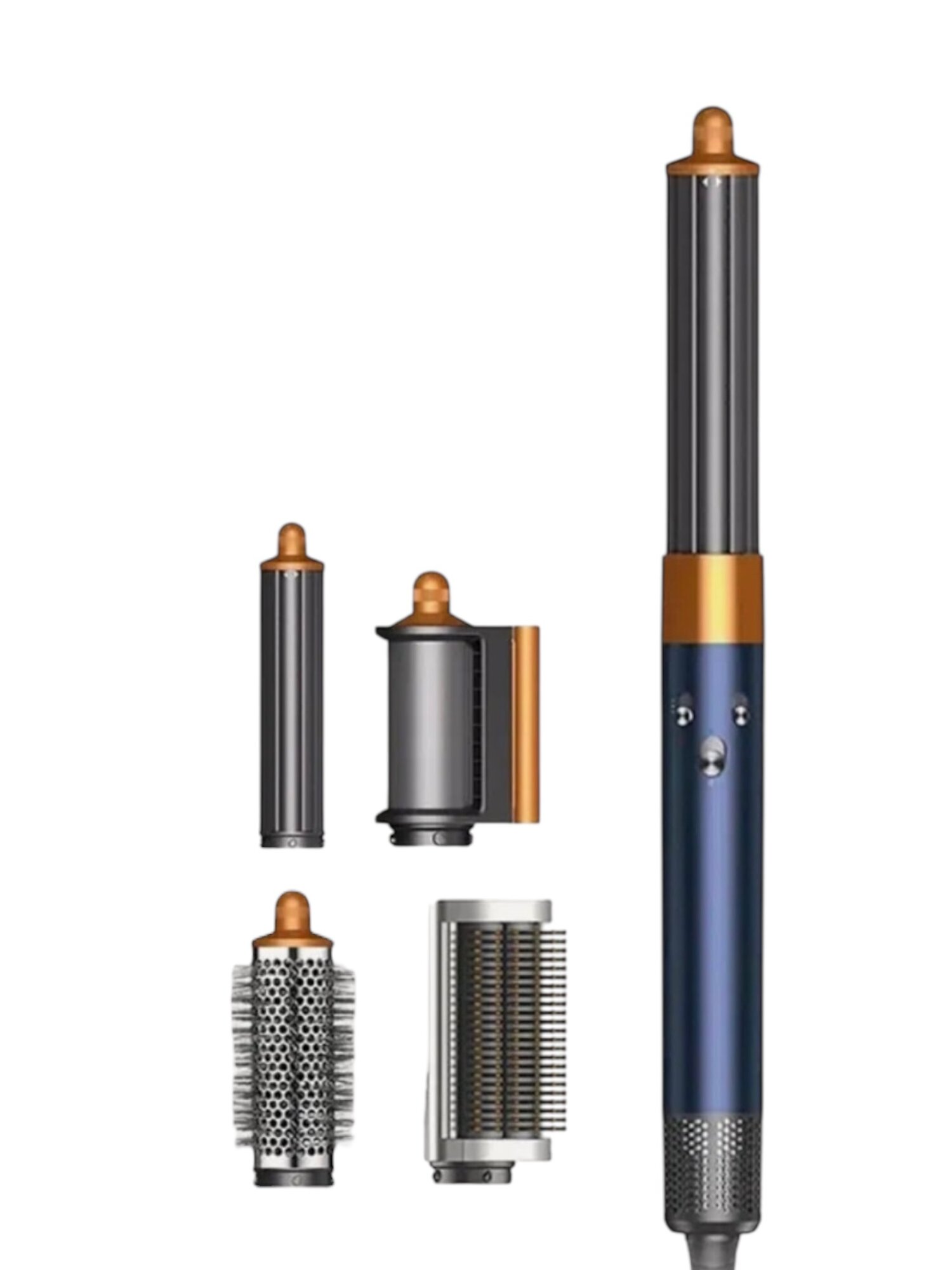 Профессиональный стайлер для волос, плойка для локонов, фен с насадками для укладки расческа 4 в 1, синий