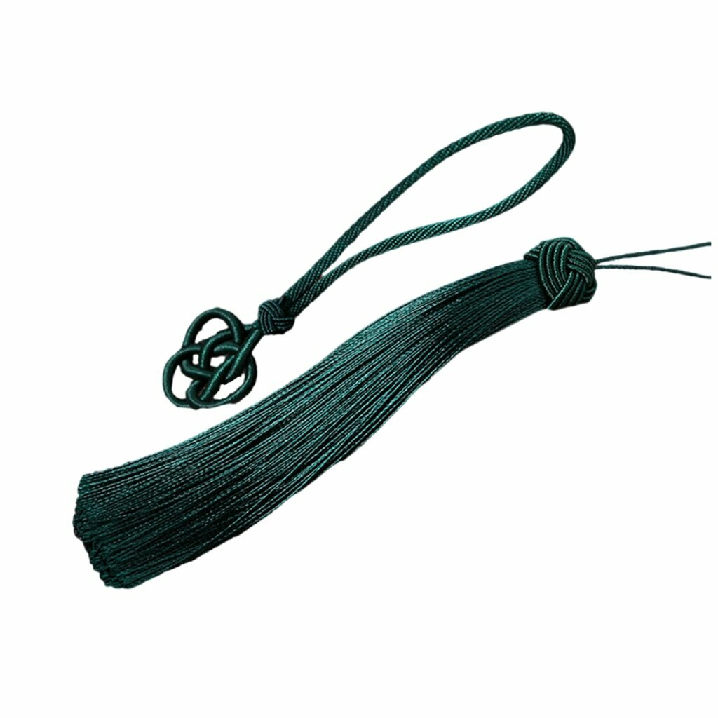 Двойной денежный китайский узел ананасовая шляпа с кисточкой из полиэстера, подвесные украшения, декоративный подвесной шип-темно-зеленый