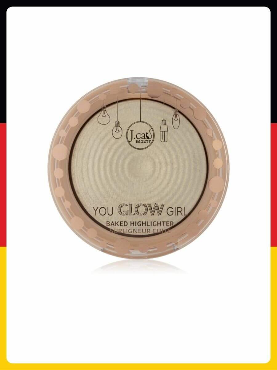 Хайлайтер J.Cat Beauty You Glow Girl Baked Highlighter 101 White Goddess, 8,5 г
