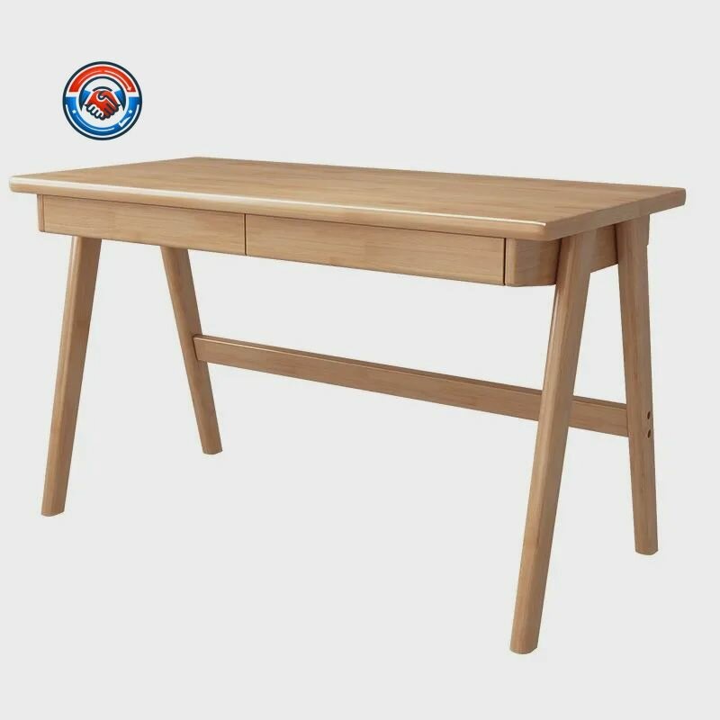 Компьютерный стол 120х60х75 см с ящиком в скандинавском стиле, деревянный письменный стол для дома и офиса, минималистичный рабочий стол из массива дуба