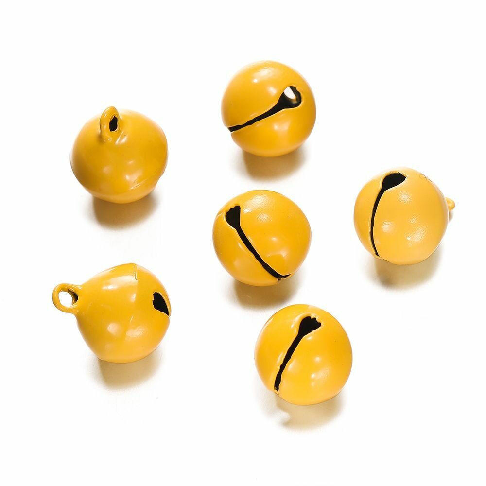 Бубенчики для рукоделия 14 мм, металлические колокольчики для браслетов, декора сумок и детских поделок, набор звонких шариков для творчества