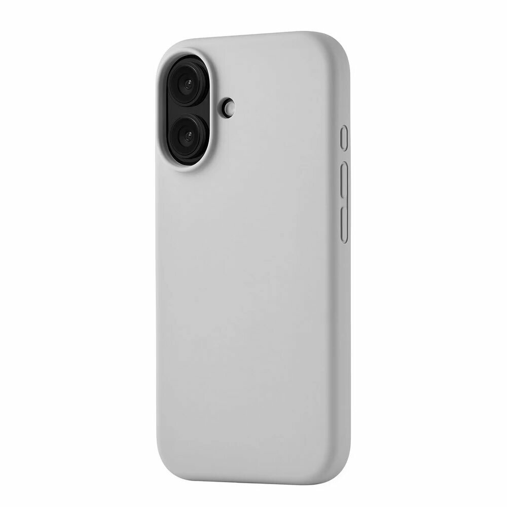 Чехол защитный uBear Touch Mag Case iPhone 16, силикон, софт-тач, светло-серый