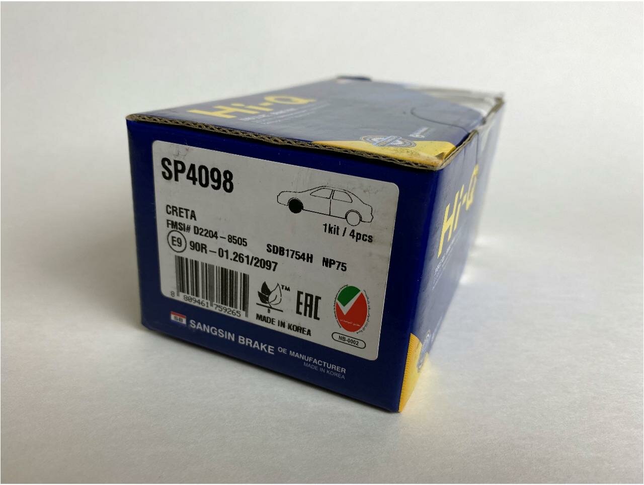 Колодки тормозные передние SP4098 для HYUNDAI CRETA 1.6I 15-, I30 2007- / KIA CEED 2007-09.
