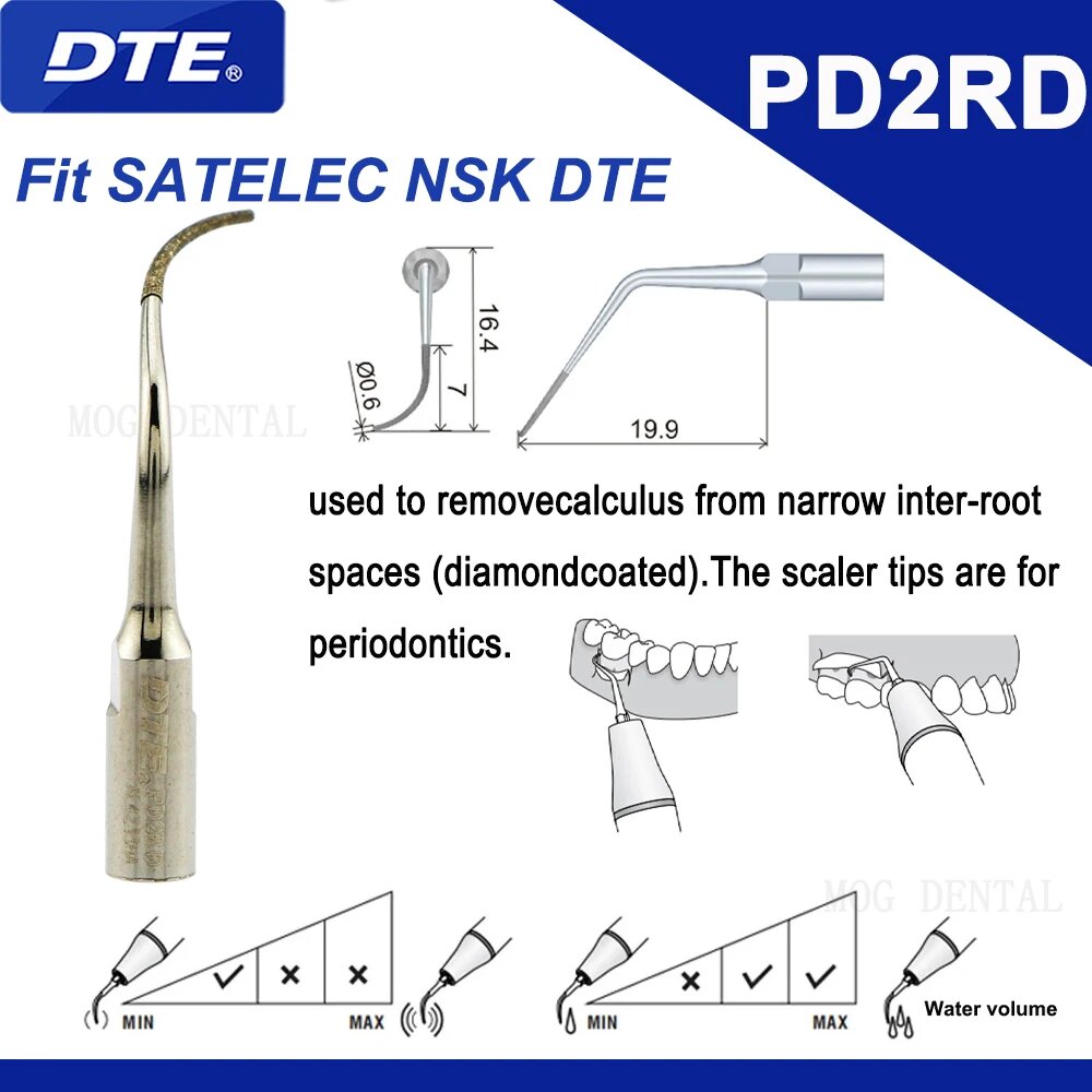 Насадки для ультразвукового скалера Woodpecker DTE Scaler Tips P/PD Series PD2RD