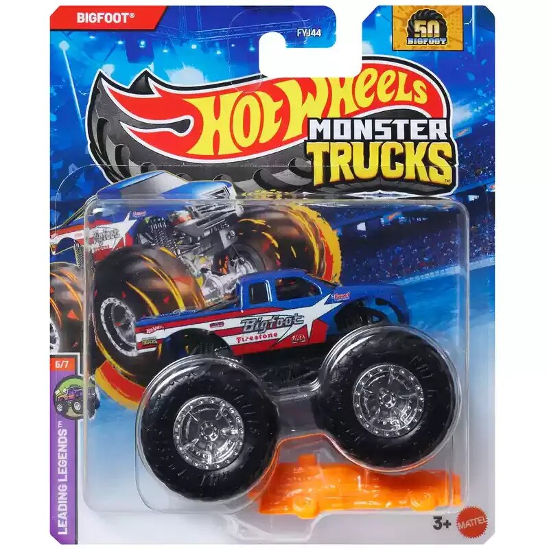 Hot Wheels Monster Trucks Bigfoot, темно-синий, F