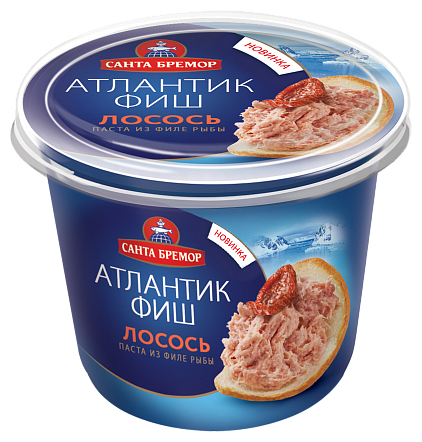 Санта Бремор Атлантик Фиш паста из филе тресковых рыб с лососем 140 г ...