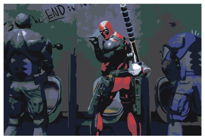 Deadpool Раскраска картина по номерам на холсте