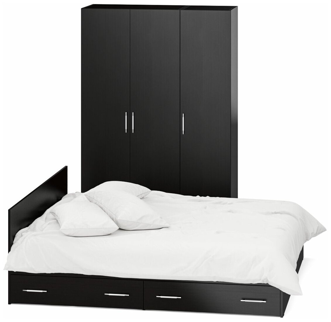 Спальный гарнитур 1 Стандарт с кроватью 1800 с ящиками венге спальное место 1800х2000 мм. без матраса основание есть