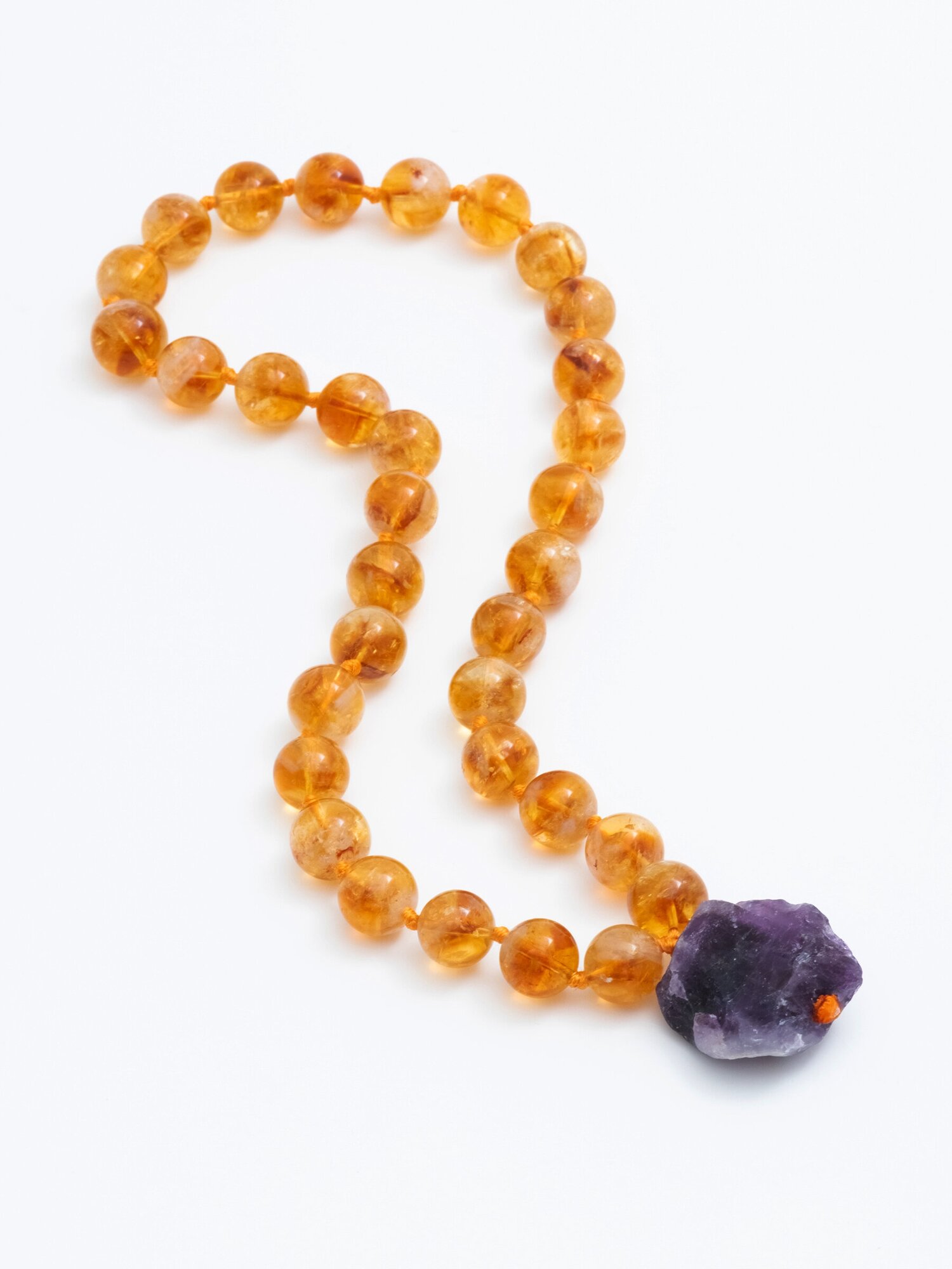 Чётки, аметист, цитрин