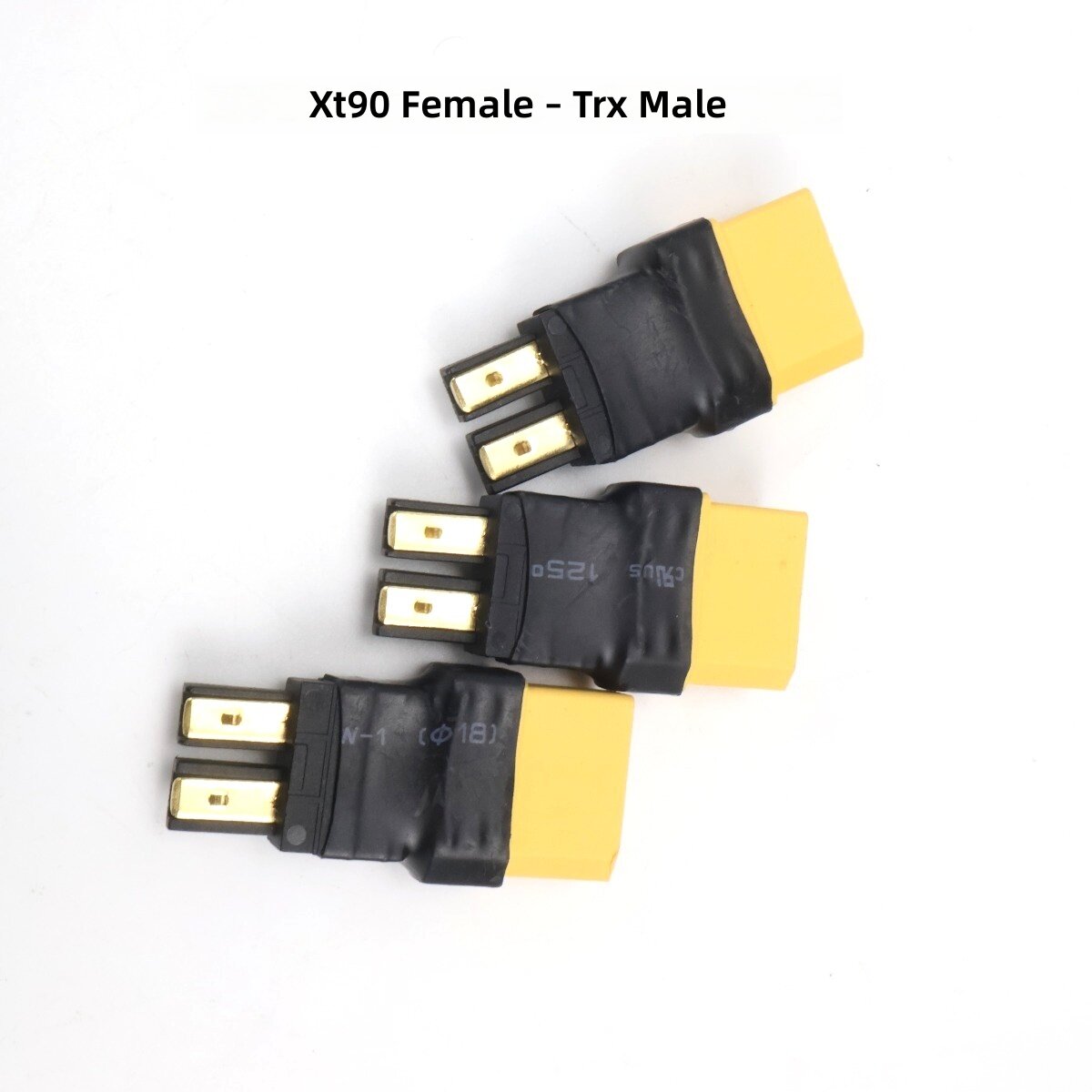 Переходник XT90 женский на TRX мужской для питания литиевых аккумуляторов RC моделей, 3 шт.