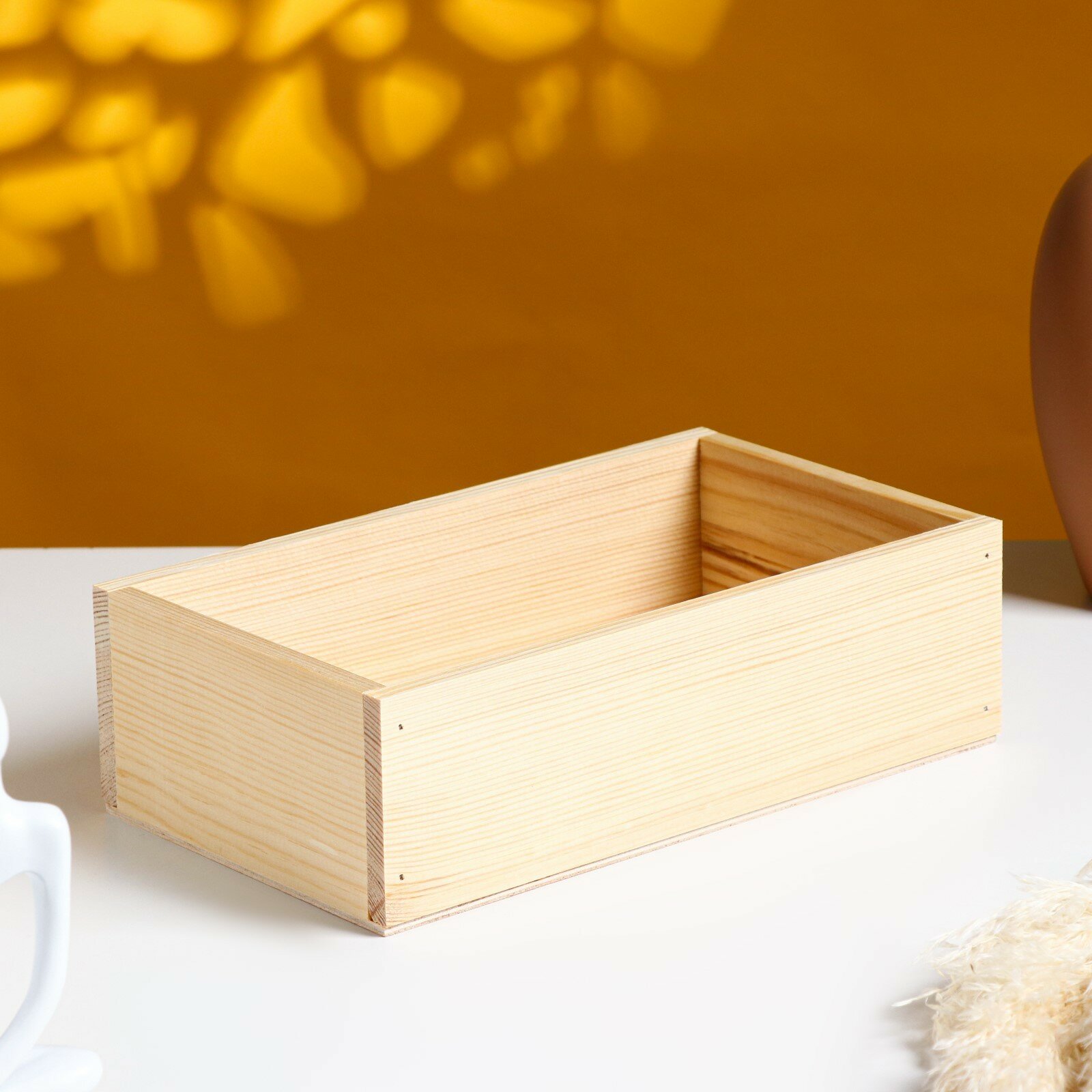 Кашпо деревянное 24×14×7.5 см Элегант, натуральный Дарим Красиво, 4427626