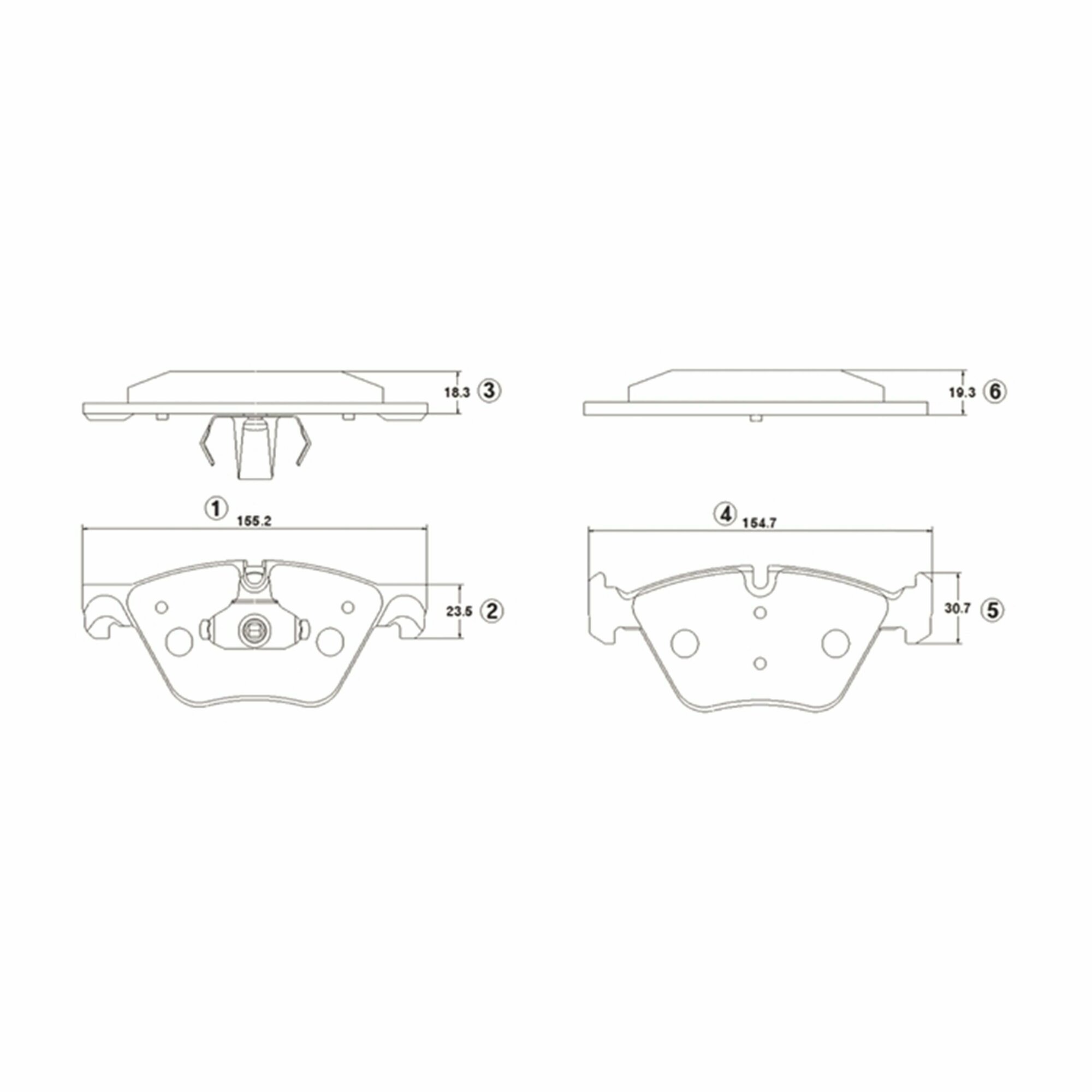 Колодки тормозные Бмв BMW E60 1.8-3.0 03- передние Комплект 4 шт