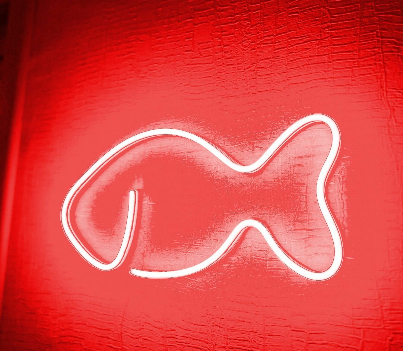 Неоновый светильник Рыбка, 30х16 см, красный