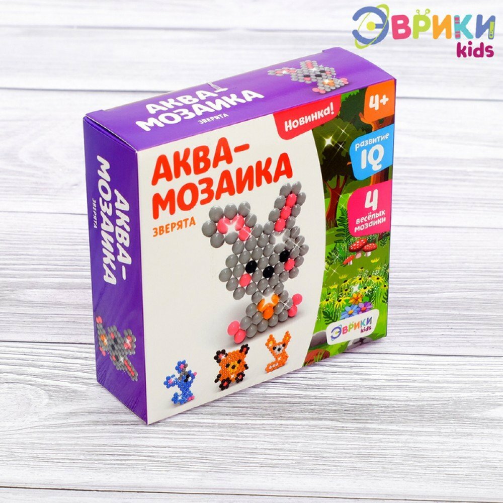 Эврики. Аквамозаика для детей "Лесные зверята" арт.2933736