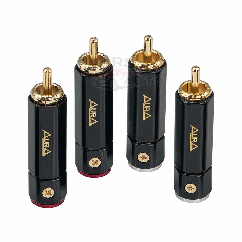 RCA коннектор AurA RCA-P615 RCA для кабеля до 9 мм, 4 шт