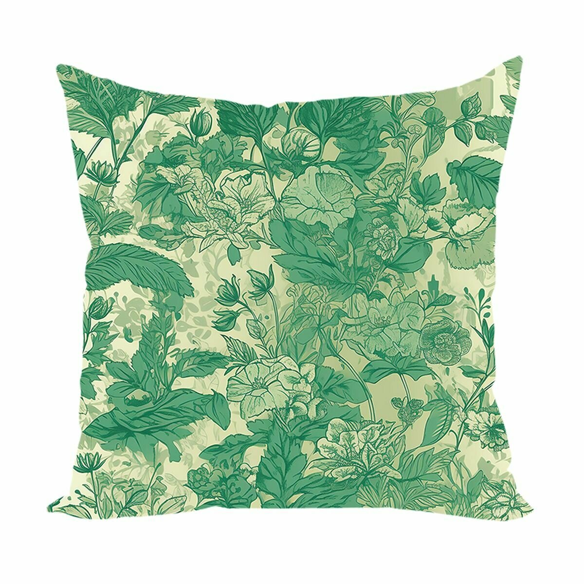 Подушка декоративная Зеленый луг Моррис 40х40 велюр