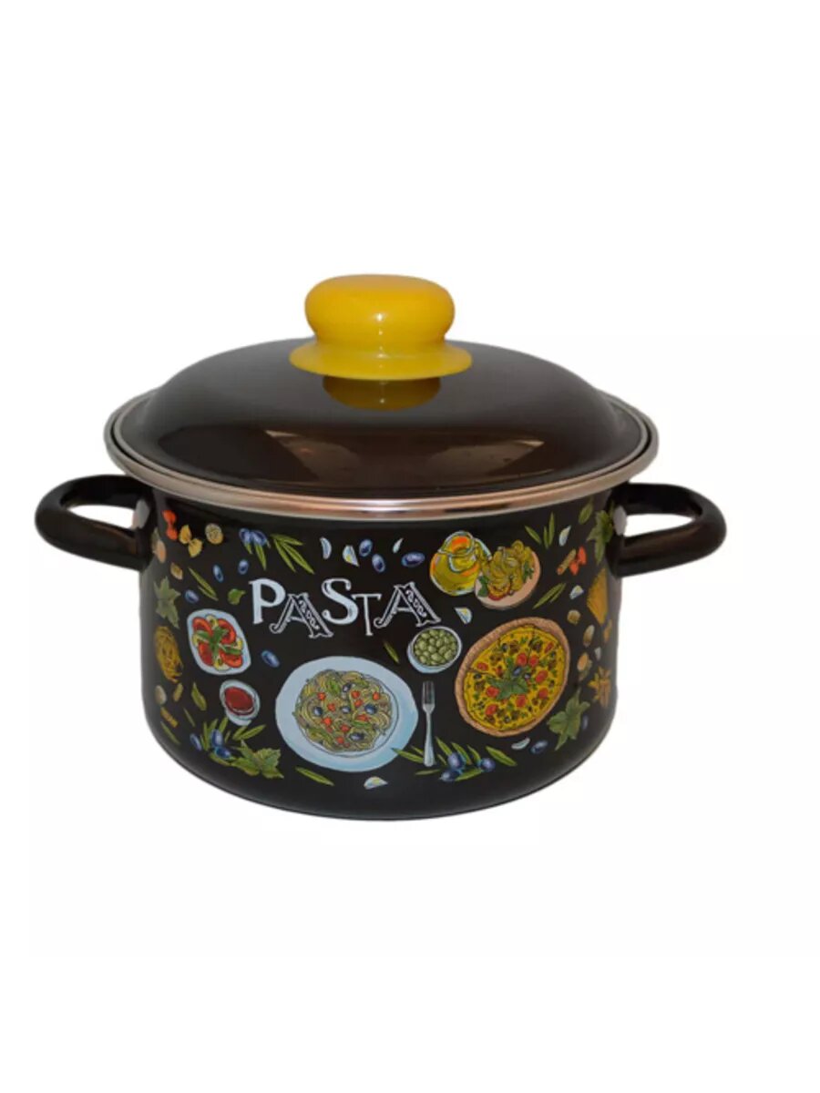 Кастрюля цил. 3л "Pasta", черн.