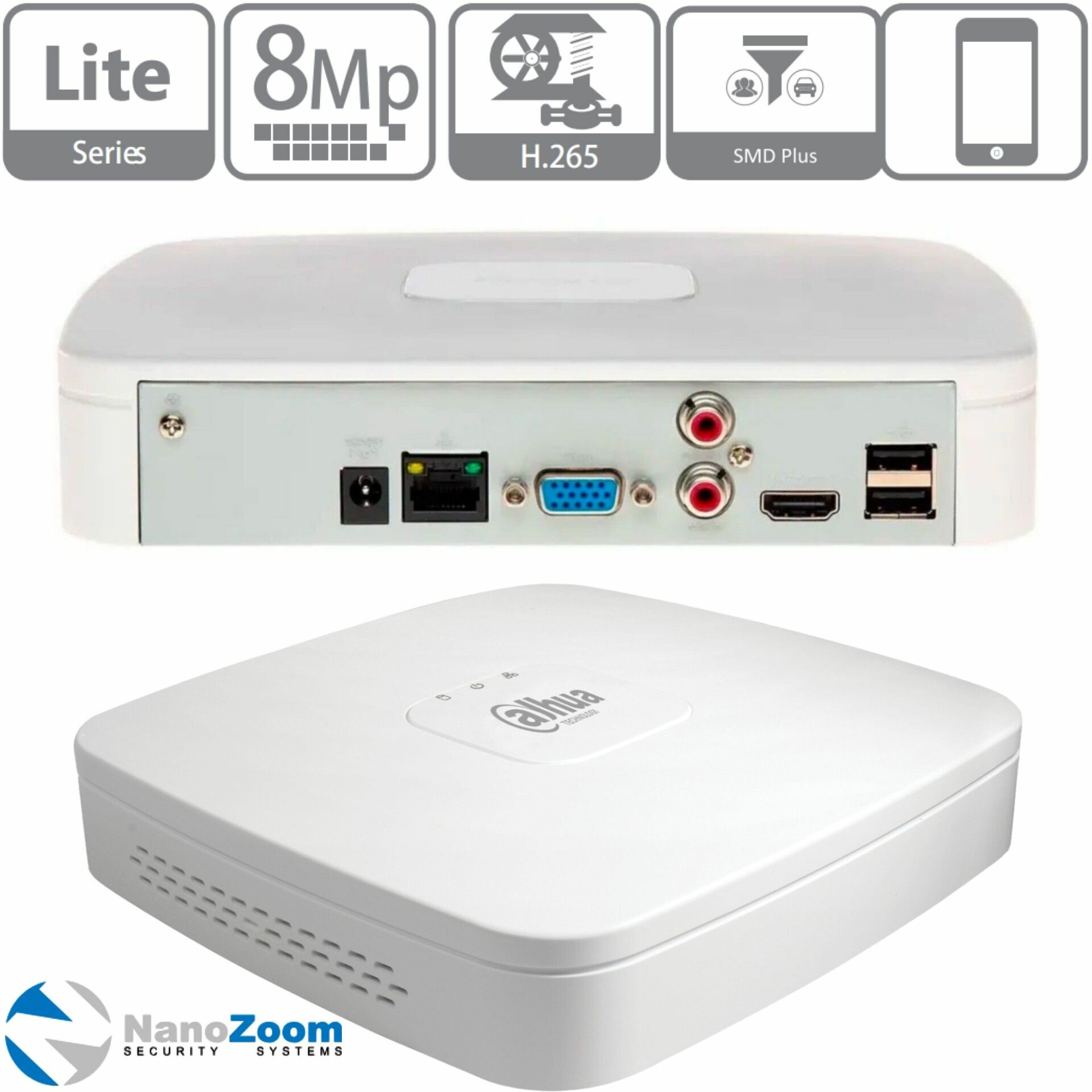 Dahua DH-NVR2116-4KS3 - 16 канальный видеорегистратор IP для видеонаблюдения, NVR регистратор сетевой, 4K и H.265+