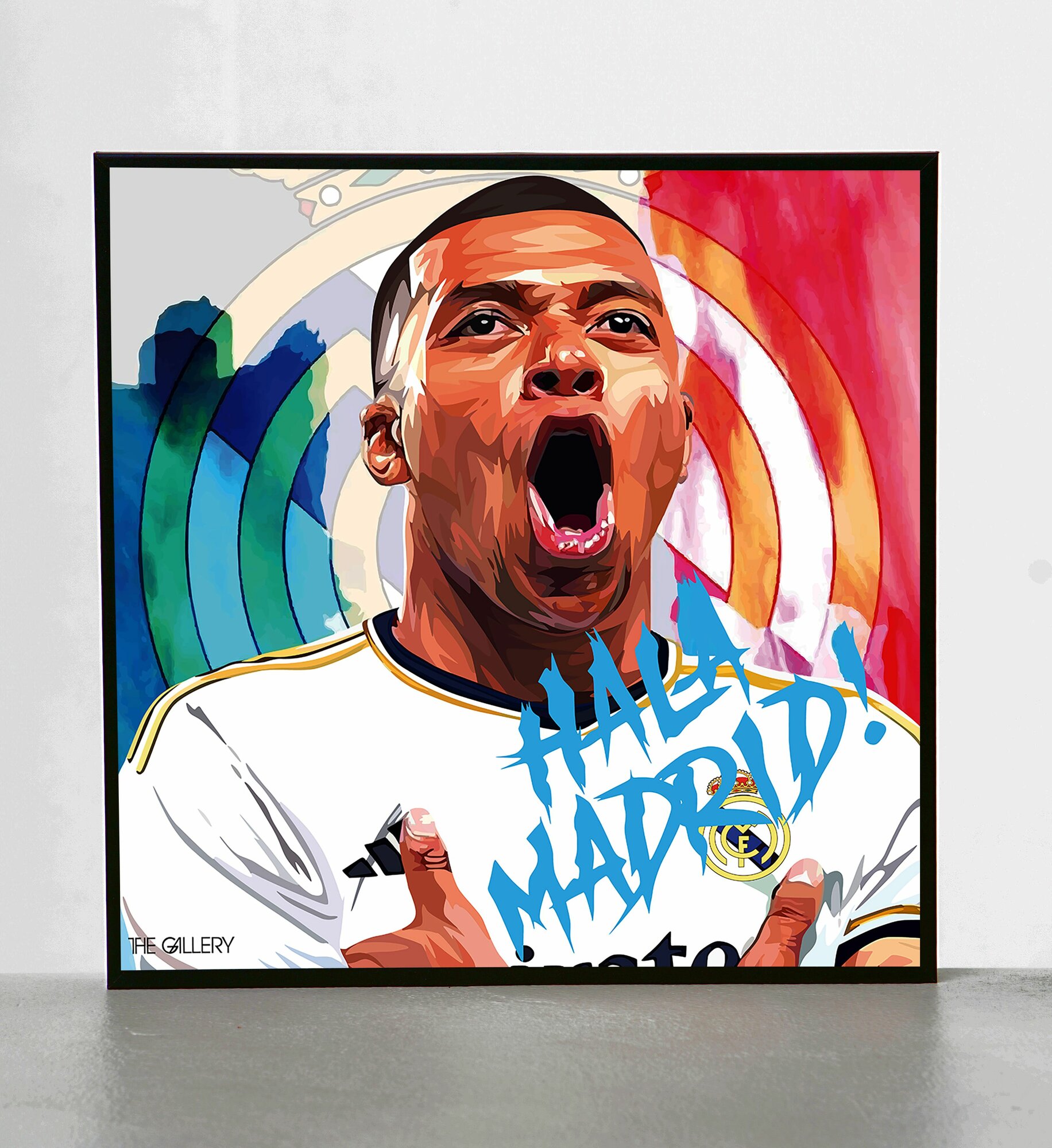 Картина постер Килиан Мбаппе футболист фк Реал Мадрид в рамке в стиле поп-арт