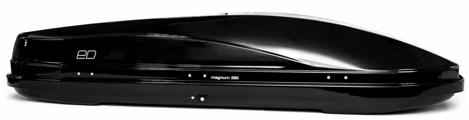 Бокс на крышу автомобиля ED Магнум 580 (ED Magnum 580), черный матовый, двусторонний, 220*84*45 см, быстросъемные крепления(крабы)