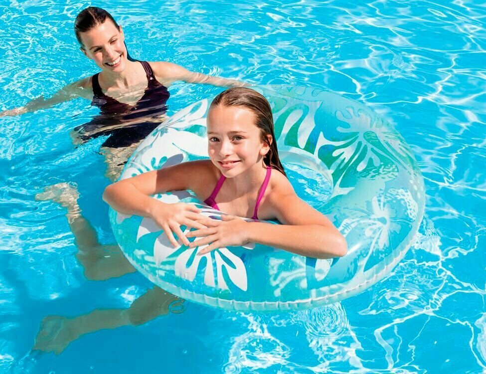 Надувной круг Чистый Цвет, голубой, 91 см, от 9 лет