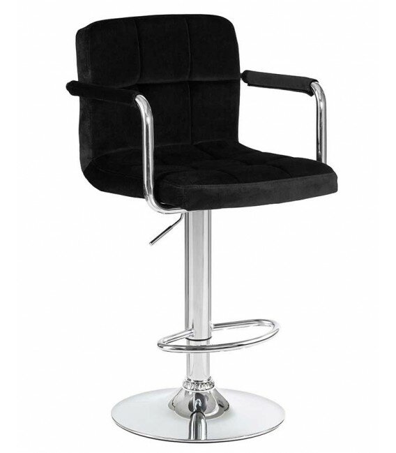 Стул барный DOBRIN KRUGER ARM LM-5011 велюр, черный