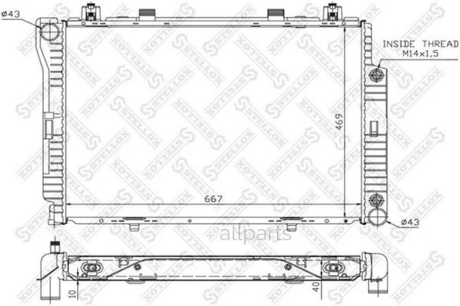 STELLOX 1025295SX радиатор системы охлаждения! АКПП\ MB W140 3.0TD/3.5TD 92>