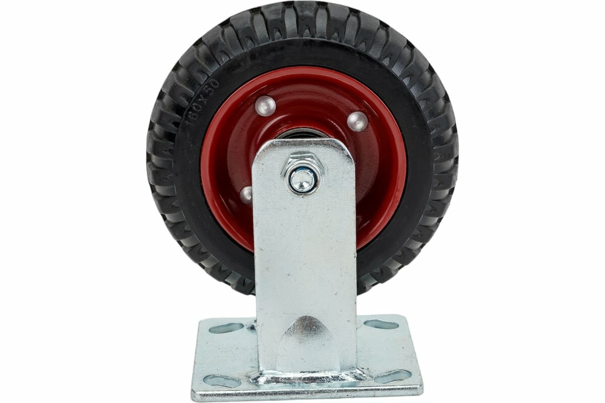 MFK-TORG Колесо литая резина красный диск неповорот 160мм литое FC80Л160