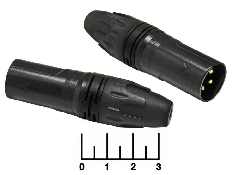 Разъем XLR штекер металл черный gold